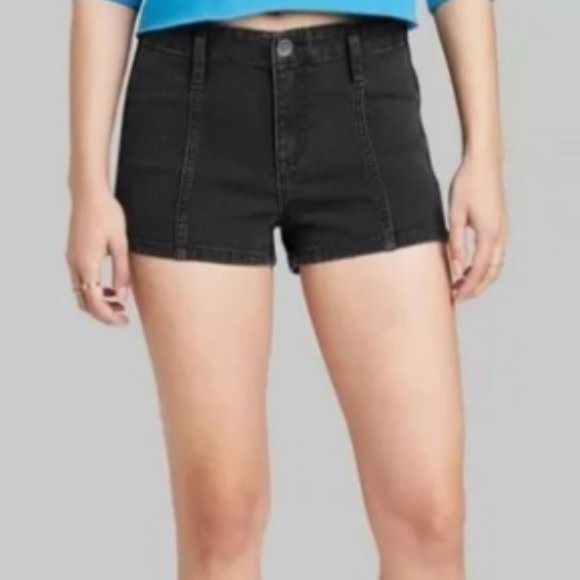 wild fable | Shorts | Nwt Wild Fable Super High Rise Seamed Black Jean ...